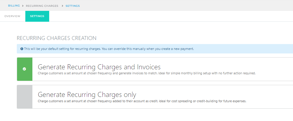 How to create recurring charges